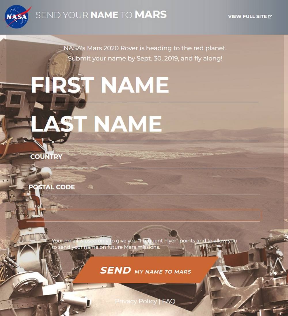 Submit Your Name To Fly Aboard Next Mars Rover - WordlessTech