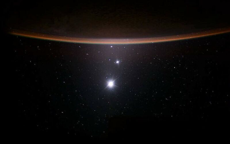 Venus, Jupiter, Moon Shine From Space Station - WordlessTech