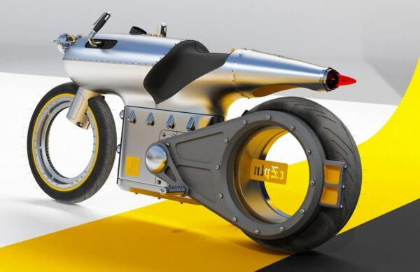 'eZpIn' Retro-futuristic Electric Motorcycle Concept - WordlessTech